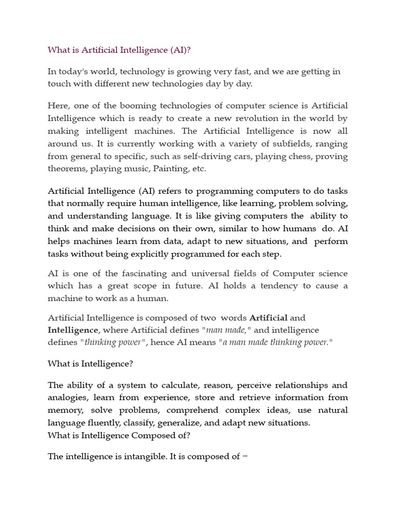 Understanding Artificial Intelligence Basics | PDF | Artificial ...