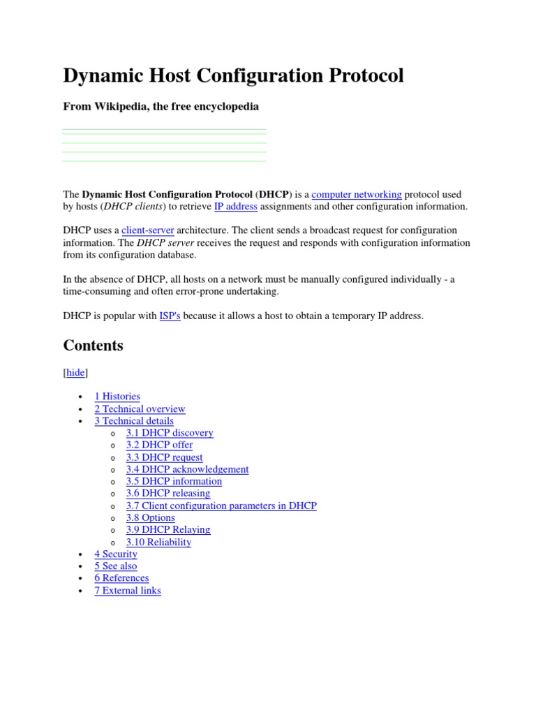 Dynamic Host Configuration Protocol Ip Address Computer Architecture