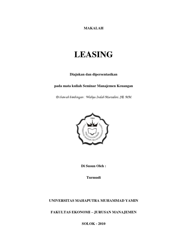 Pengertian dan Manfaat Leasing | PDF