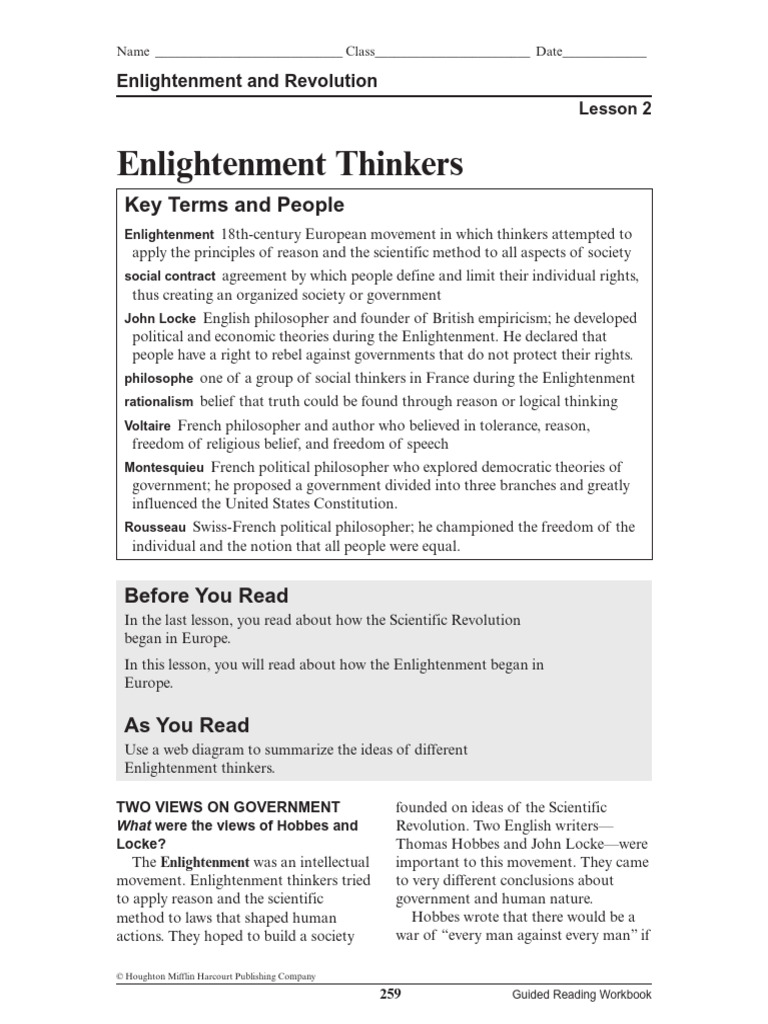 Enlightenment Thinkers and Ideas | PDF | Age Of Enlightenment | Reason