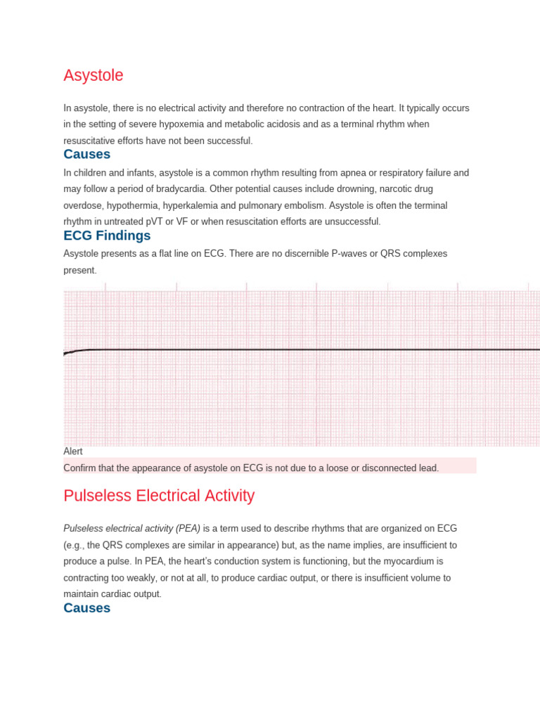 Understanding Asystole and Cardiac Rhythms | PDF | Electrocardiography ...