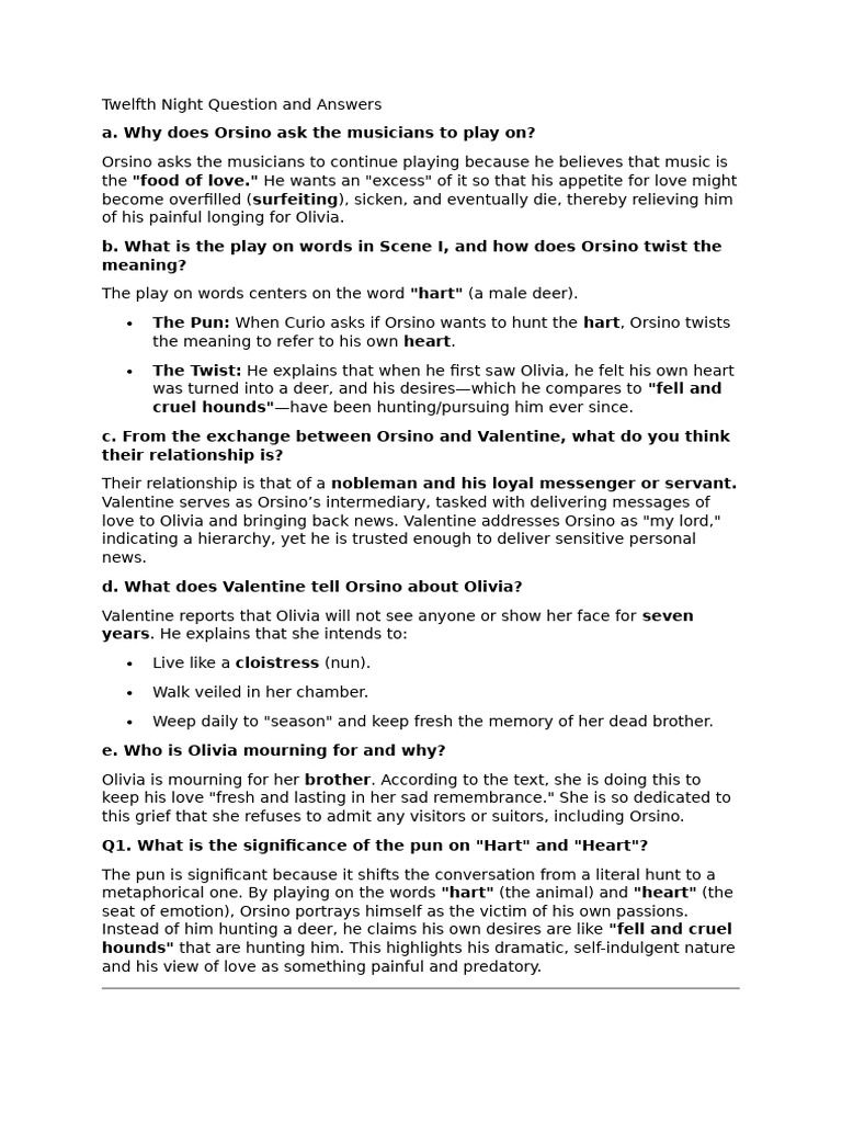 Twelfth Night: Orsino's Love Insights | PDF | Twelfth Night | Love