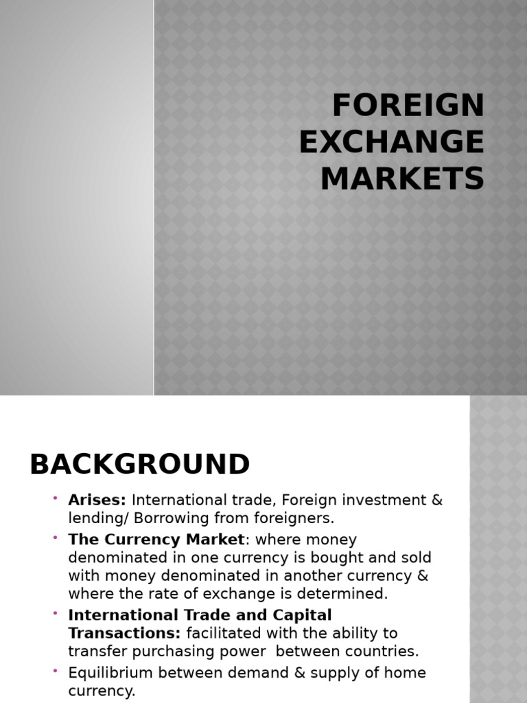Understanding Foreign Exchange Markets | PDF | Foreign Exchange Market ...