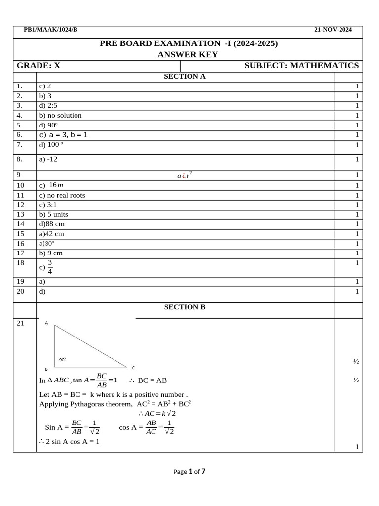 Grade 10 Pb1 Ak Math (1) | PDF | Area | Triangle