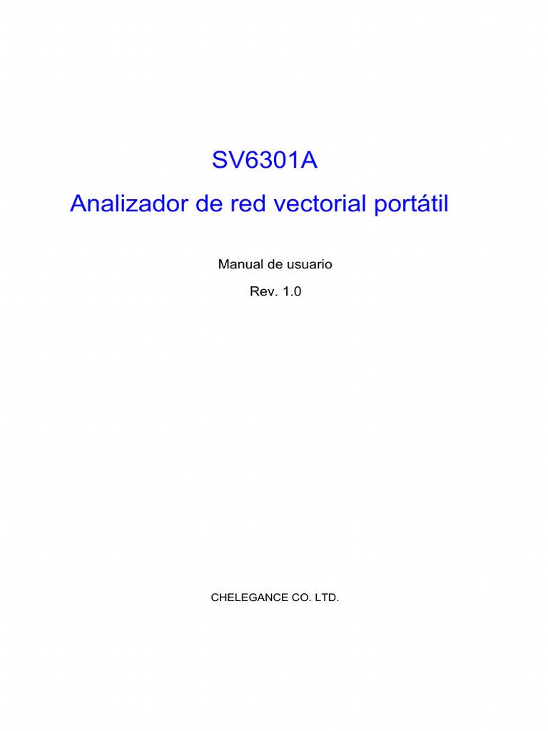 SV6301A Handheld Vector Network Analyzer User Manual V1.0 en Español ...
