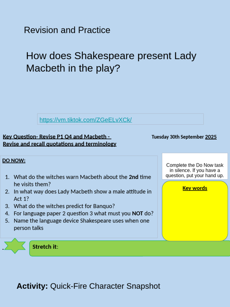 Lady Macbeth Analysis and Revision Guide | PDF | Macbeth