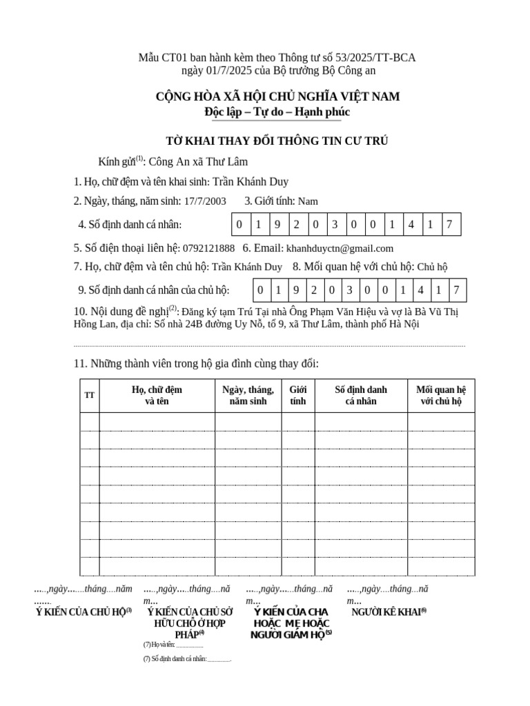 Mẫu CT01 năm 2025 | PDF