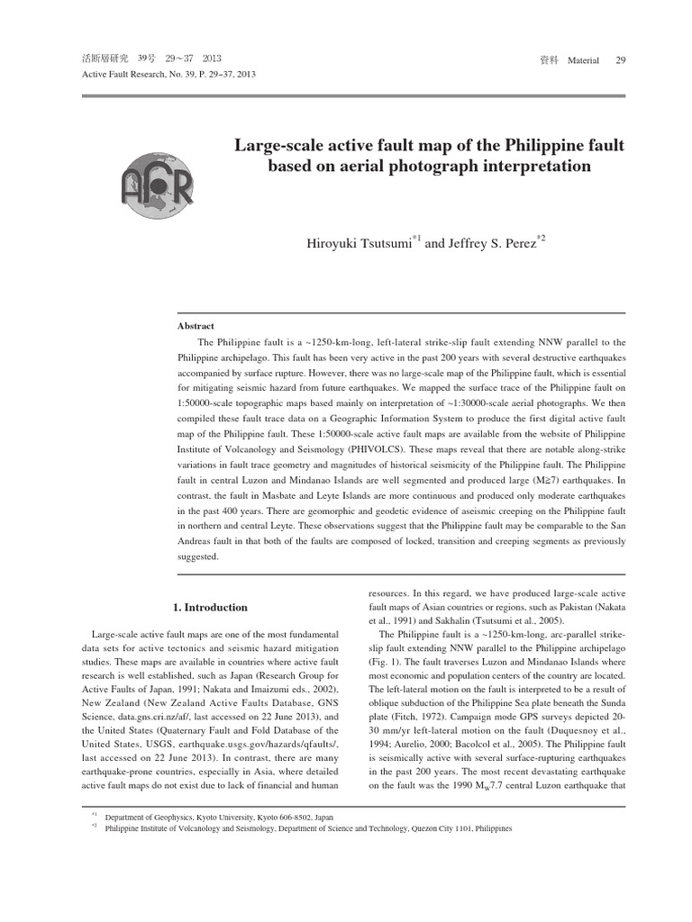 Philippine Fault Active Map Overview | PDF | Earthquakes | Fault (Geology)