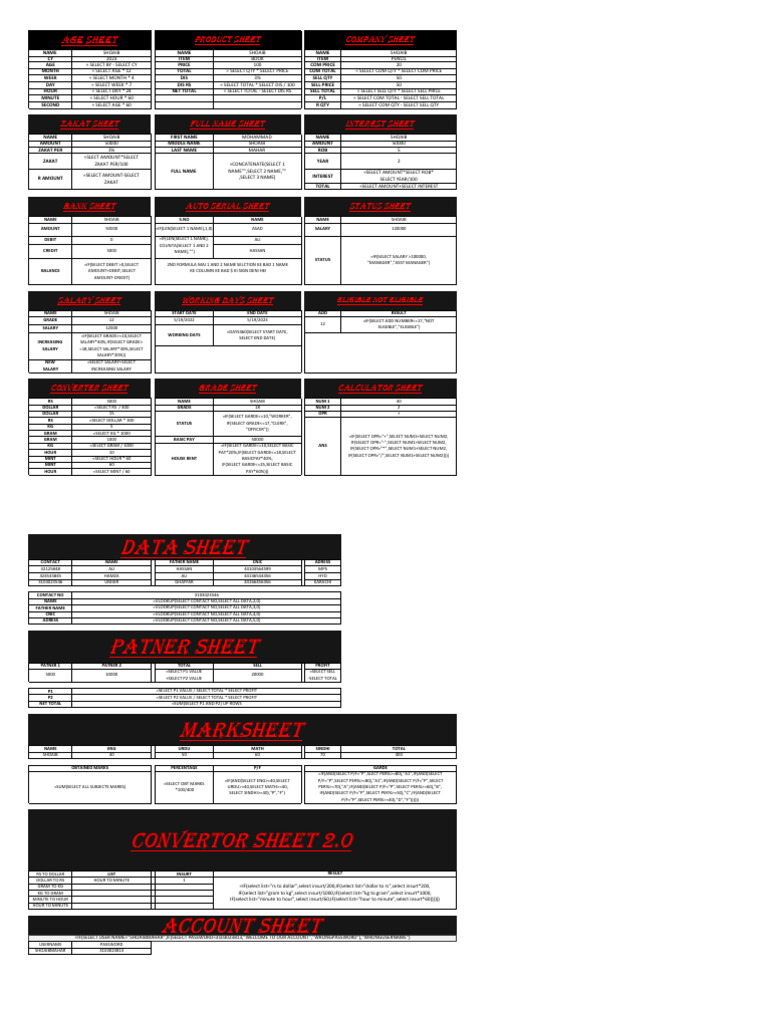 Comprehensive Excel Calculation Guide | PDF