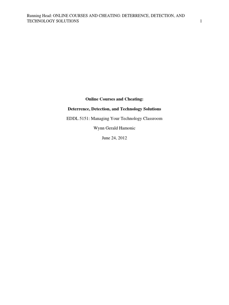 Assignment Two Online Courses And Cheating Final Pdf Academic