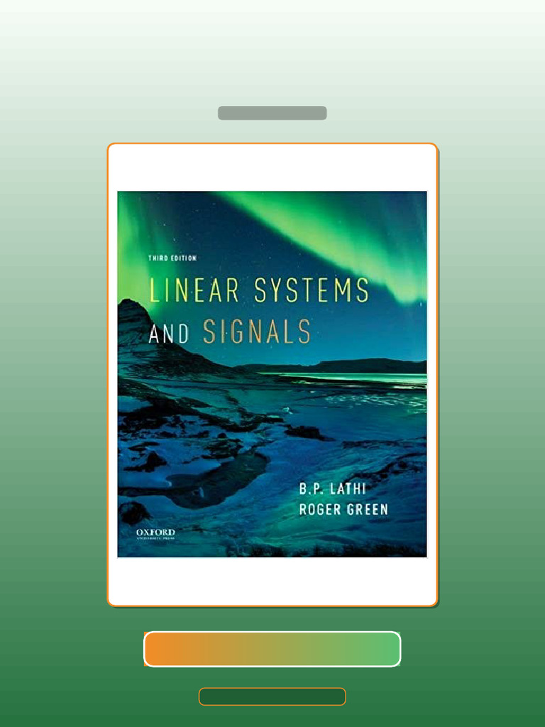 Linear Systems and Signals 3rd Edition by BP Lathi Roger Green E-book ...