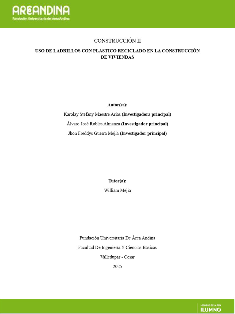 Proyecto Uso de Ladrillos Con Plástico Reciclado en Viviendas (1) | PDF ...