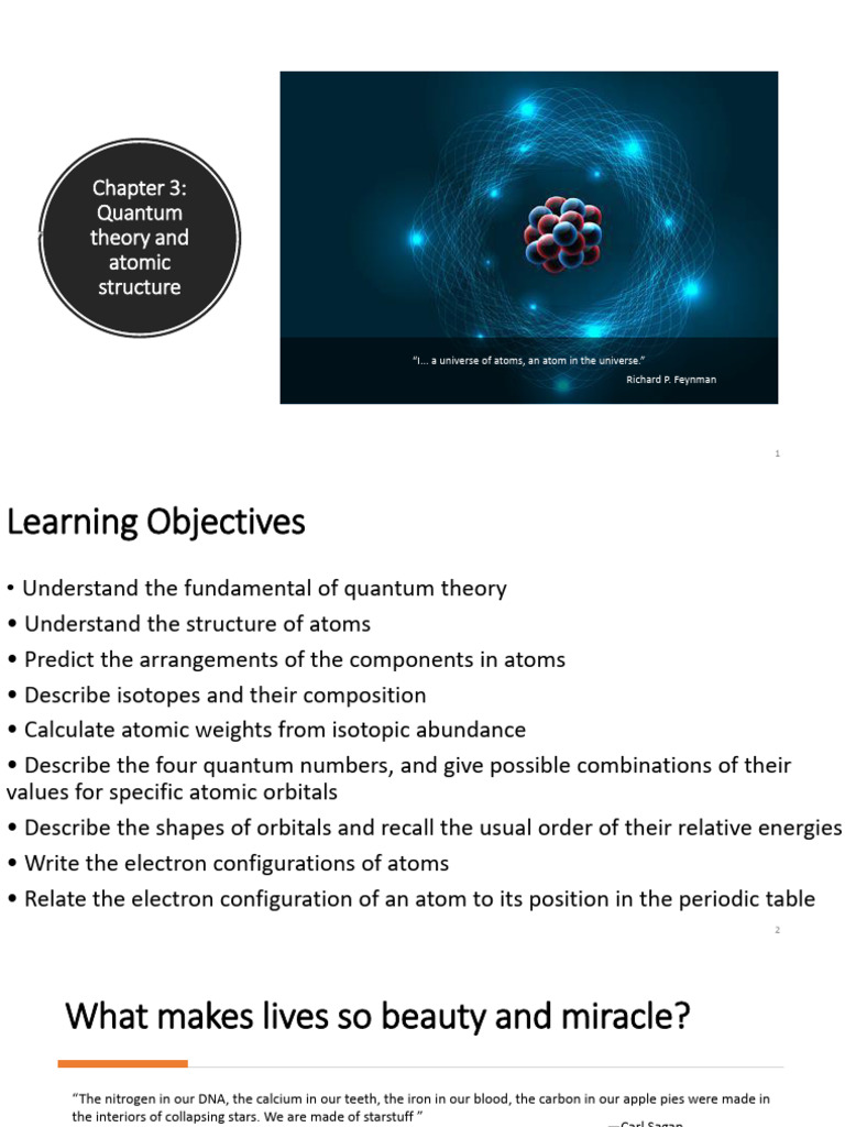 Quantum Theory and Atomic Structure Guide | PDF | Atomic Orbital | Atoms