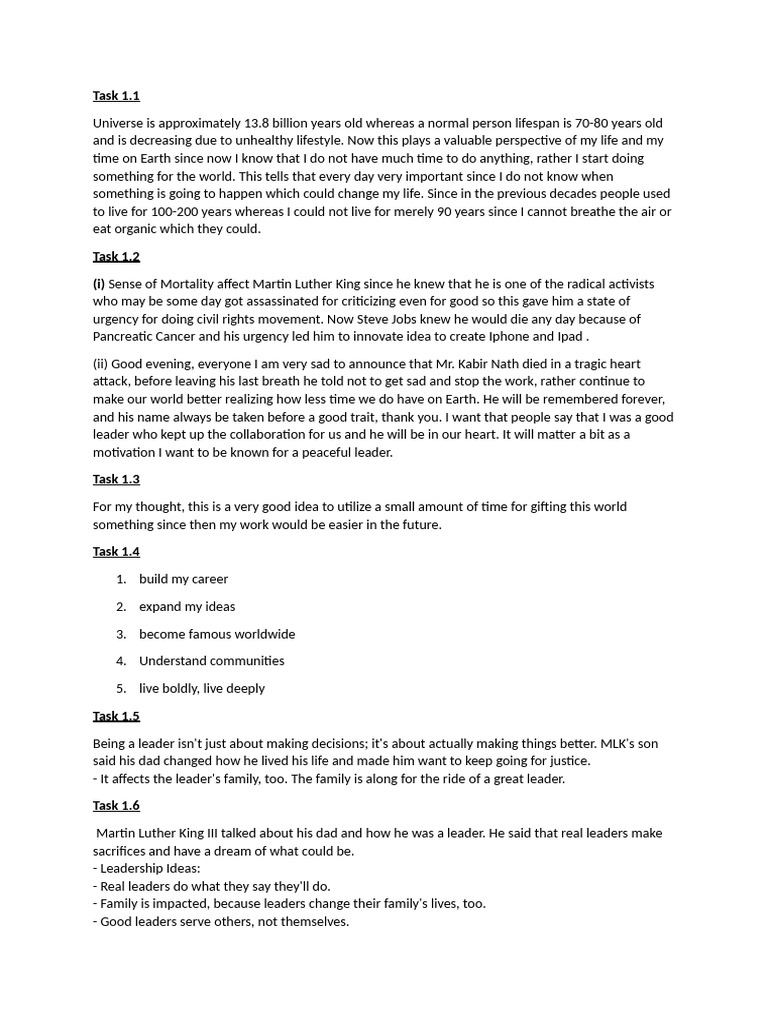 The Urgency of Leadership and Legacy | PDF | Martin Luther King Jr.