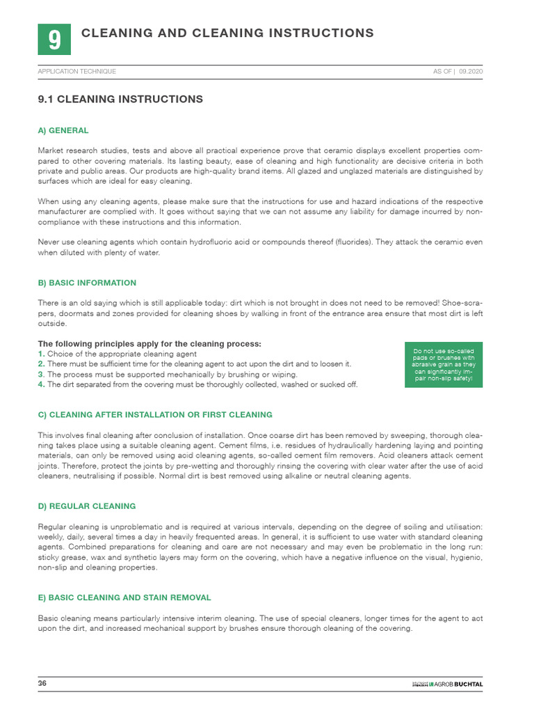 Ceramic Tile Cleaning Guidelines | PDF | Abrasive | Water