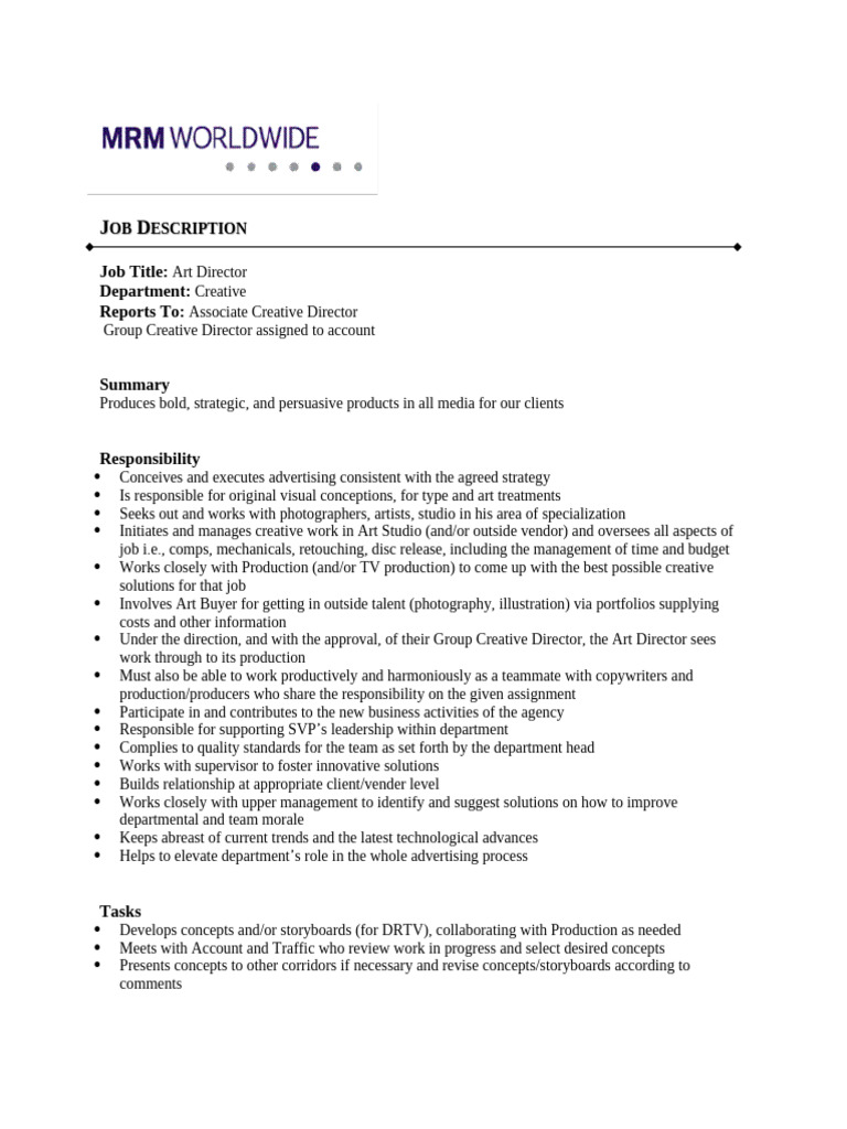 Art Director | PDF | Business