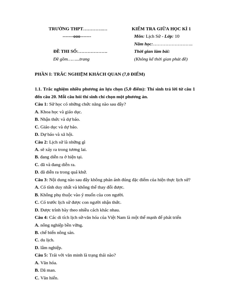 Soạn đề Lớp 10 THPT | PDF