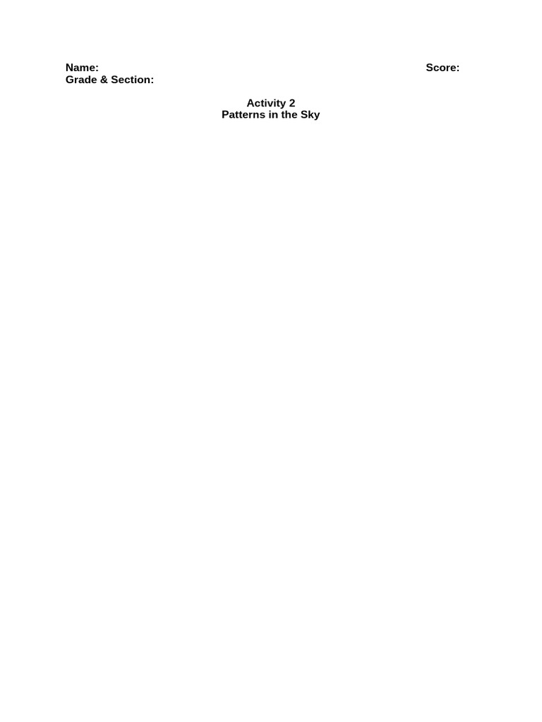 Constellation Identification Activity | PDF