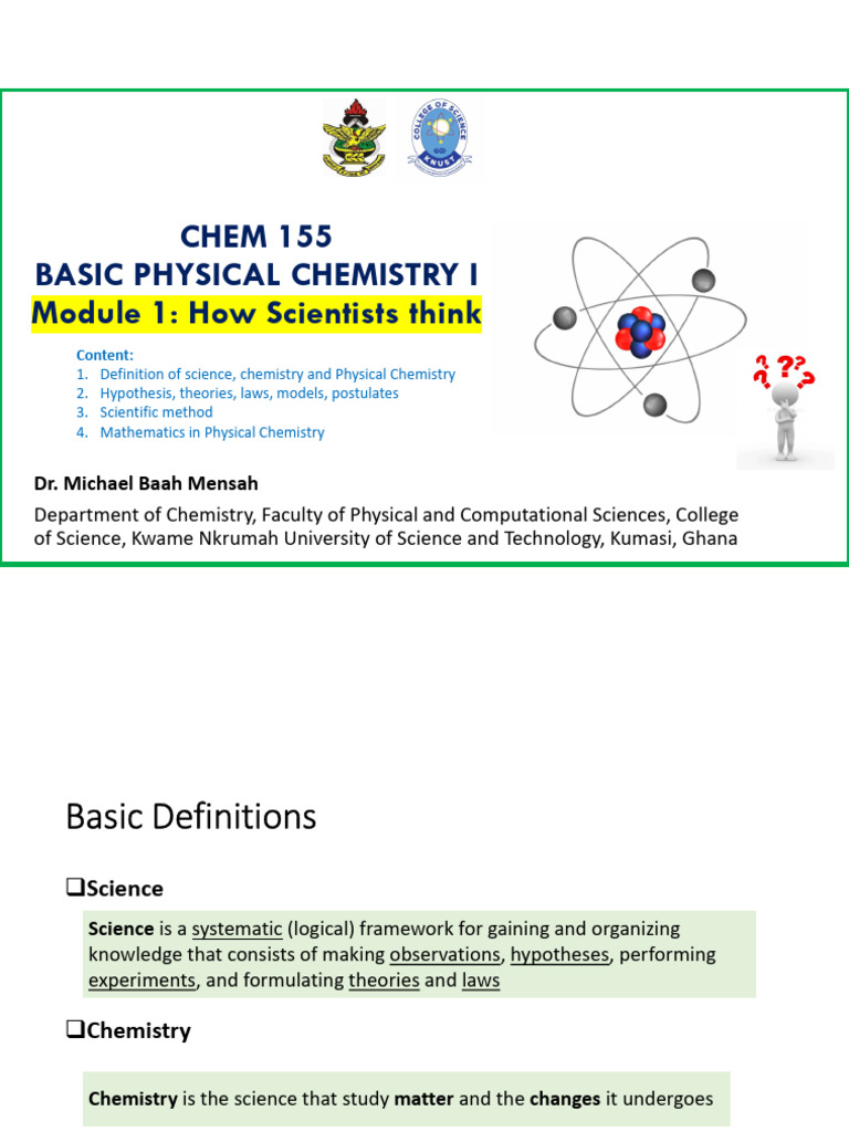 CHEM 155-How Scientists Think | PDF | Gases | Chemistry
