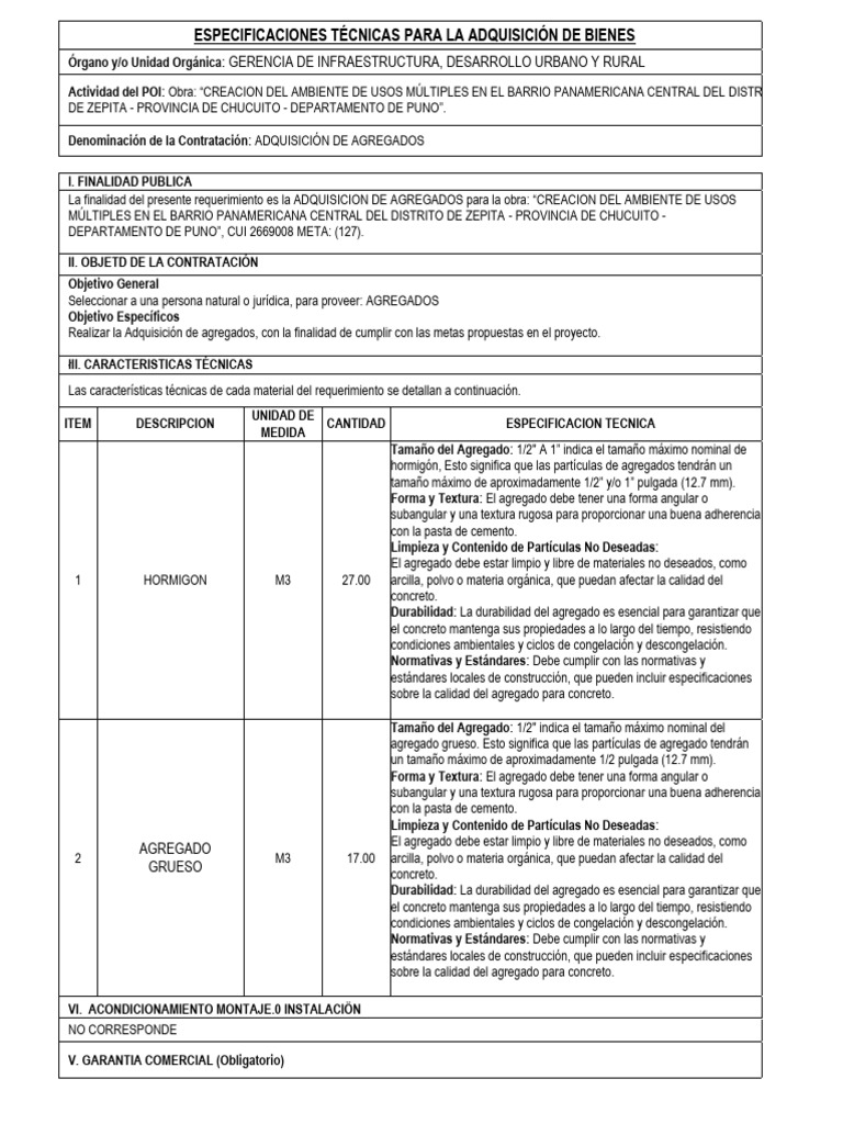 E.E.T.T. AGREGADOS | PDF | Hormigón