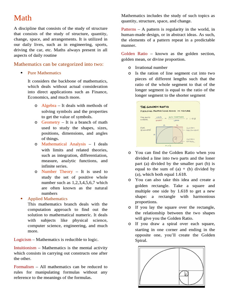 Lecture Topic 1 Mathematics in Our Modern World | PDF | Mathematics | Ratio