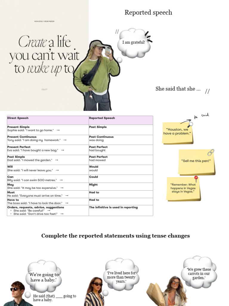 Reported Speech Violet. Teach | PDF | Lunch | Question