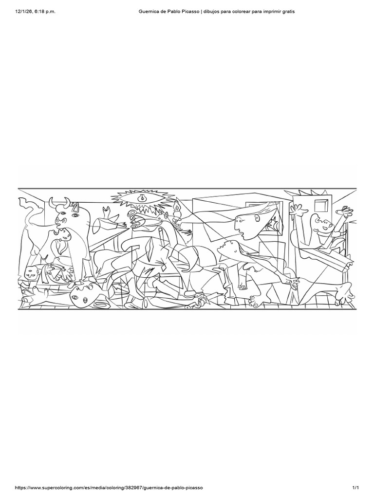 Guernica de Pablo Picasso _ Dibujos Para Colorear Para Imprimir Gratis ...