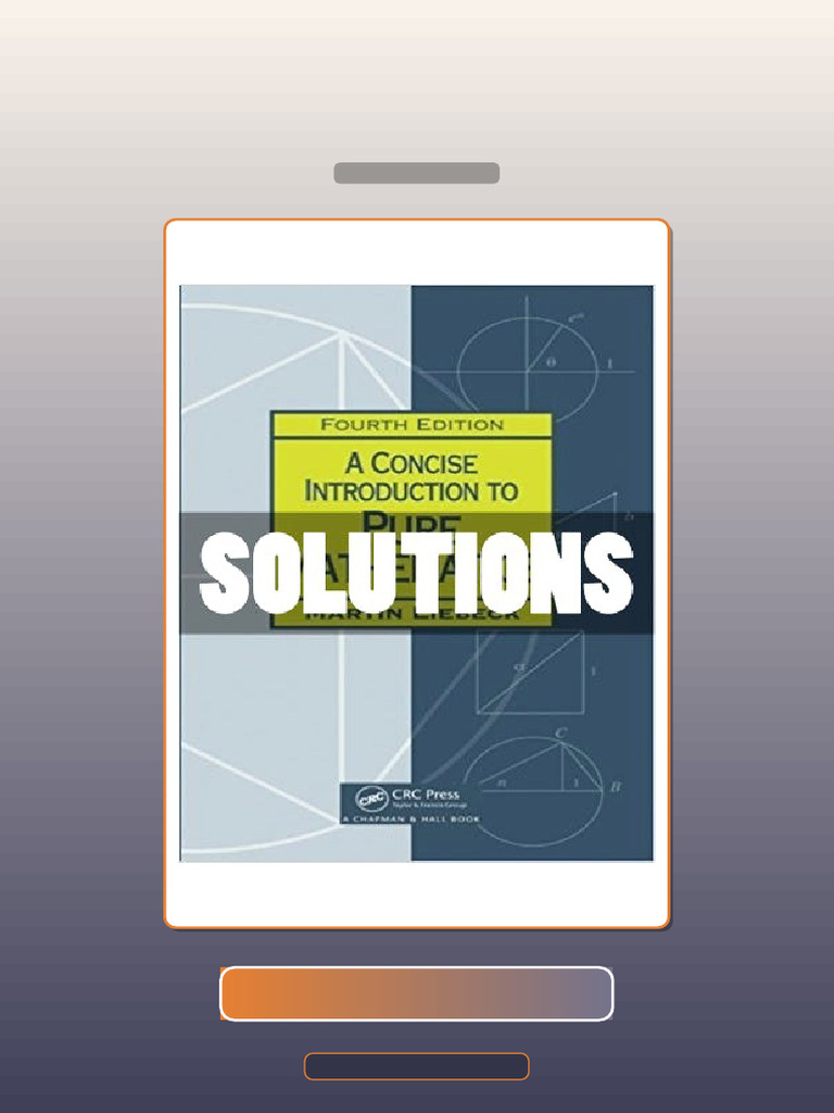Concise Introduction to Pure Mathematics 4 Ed Liebeck E-book Testbank ...