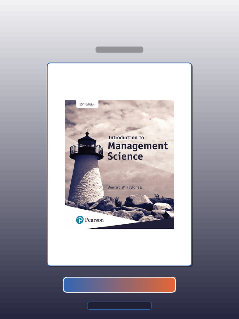 Introduction to Management Science 13th Edition by Taylor E-book ...