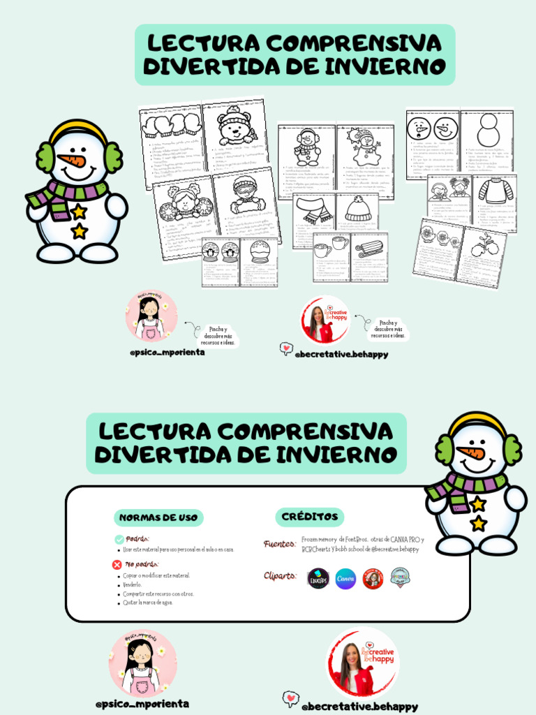 Lectura Comprensiva Divertida_-2 | PDF | Nieve
