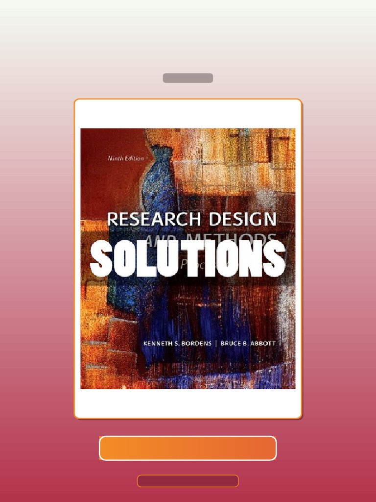 Research Design and Methods a Process Approach 9 Ed Bordens E-book ...