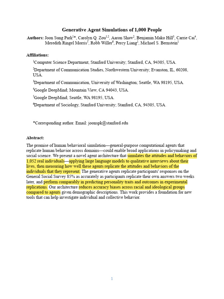 Stanford Research 1K People Interview for Behavioural Understanding ...