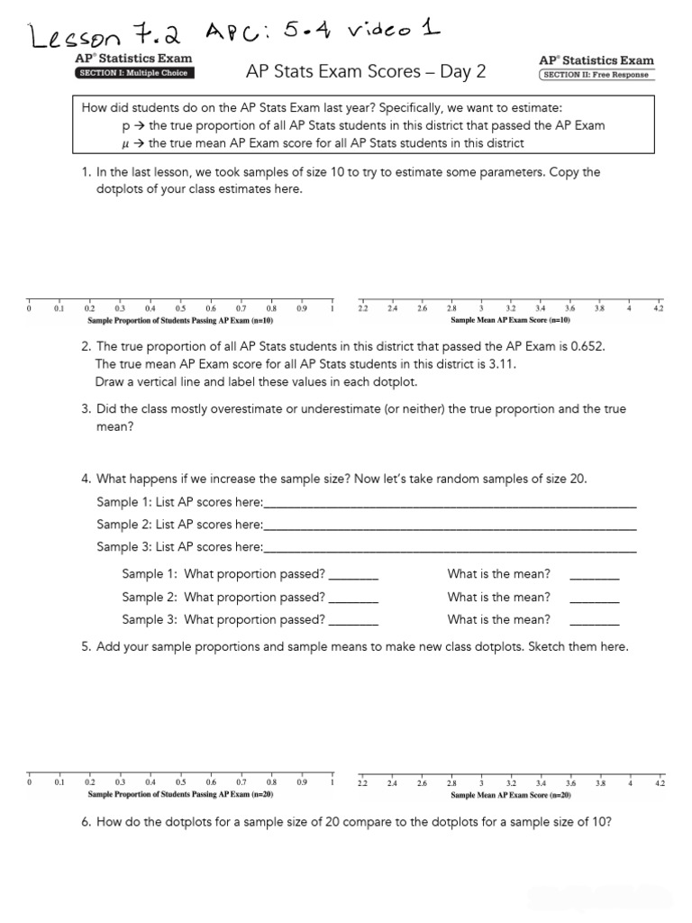 AP Stats Exam Score Analysis and Sampling | PDF | Bias Of An Estimator ...