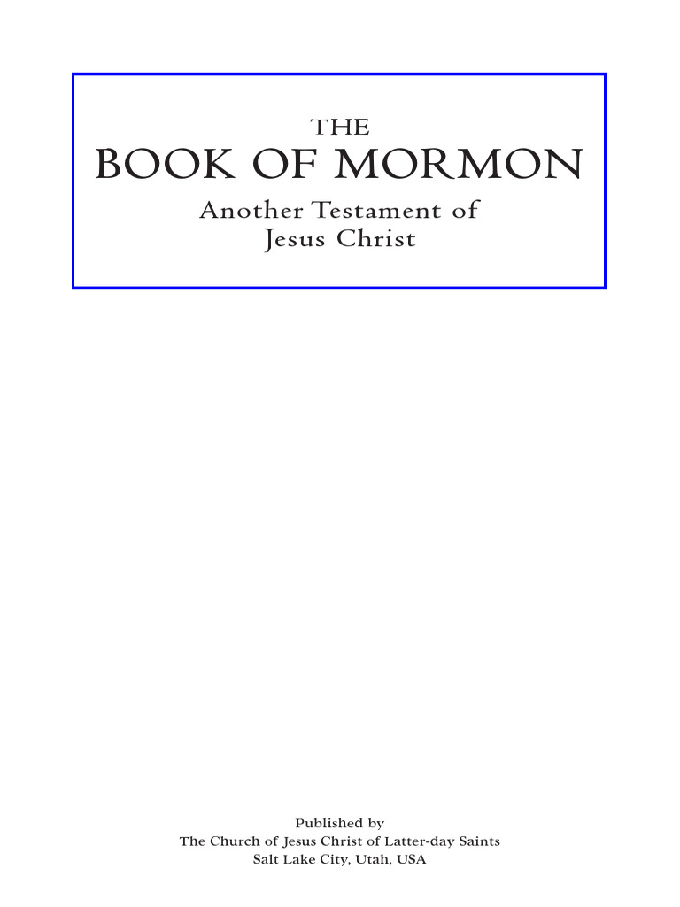 Book of Mormon | PDF | Book Of Mormon | Channelled Texts