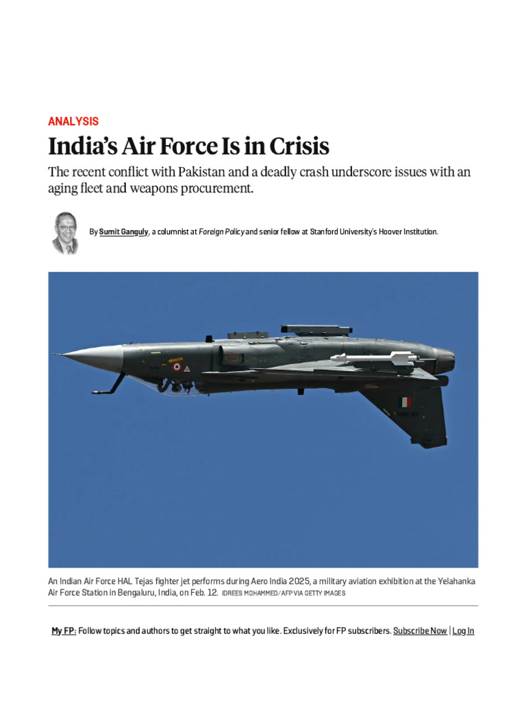 India’s Air Force is in Crisis – Foreign Policy | PDF | Military ...