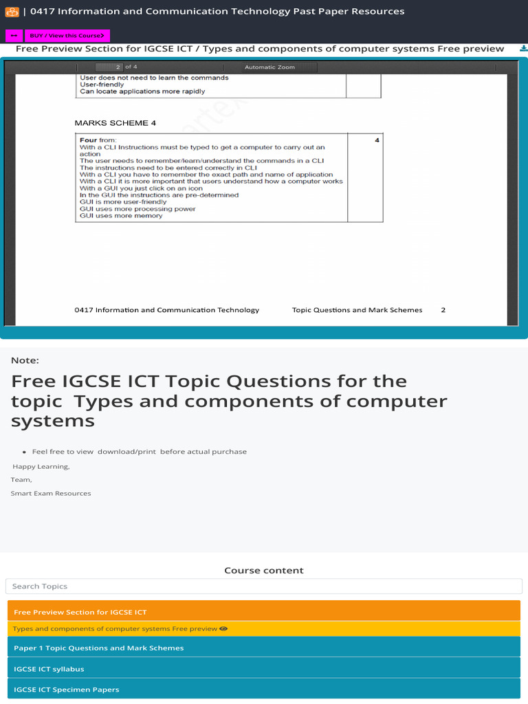 0417 Information and Communication Technology Past Paper Resources ...