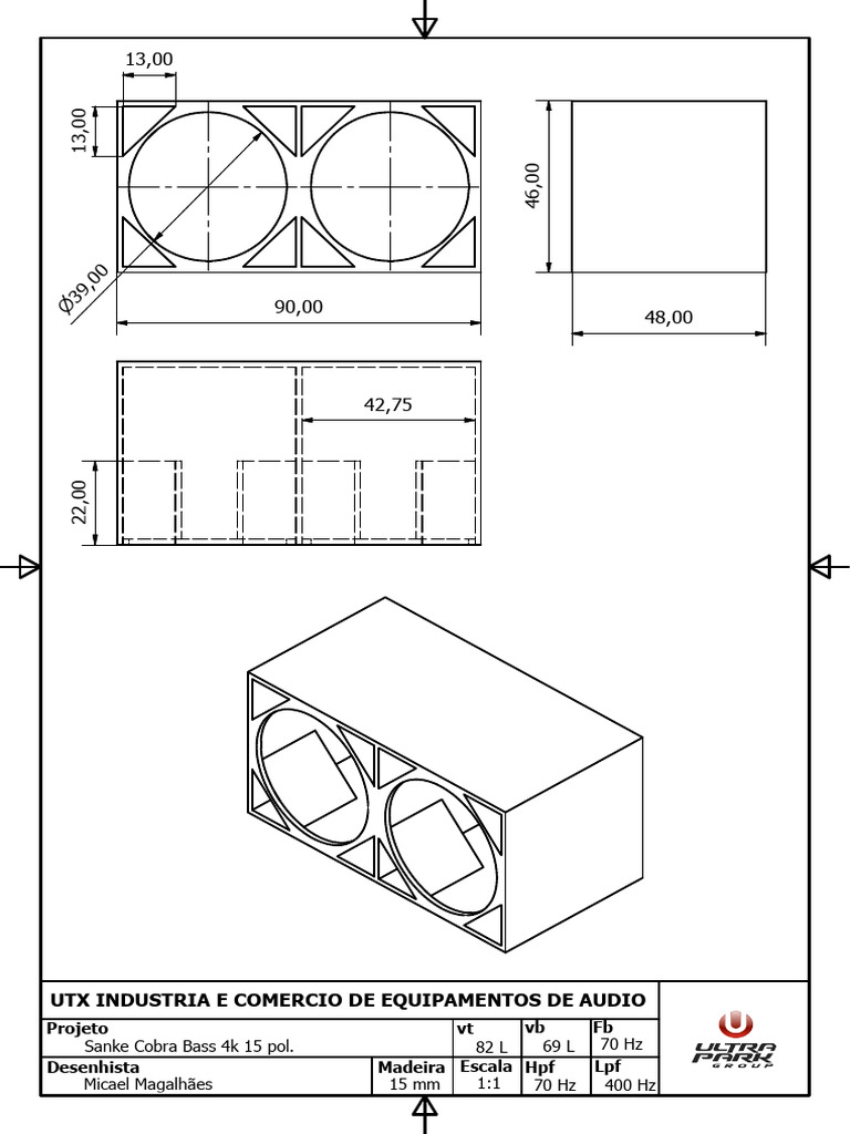 Projeto Snake Cobra 4k Bass 15pol. D.T | PDF