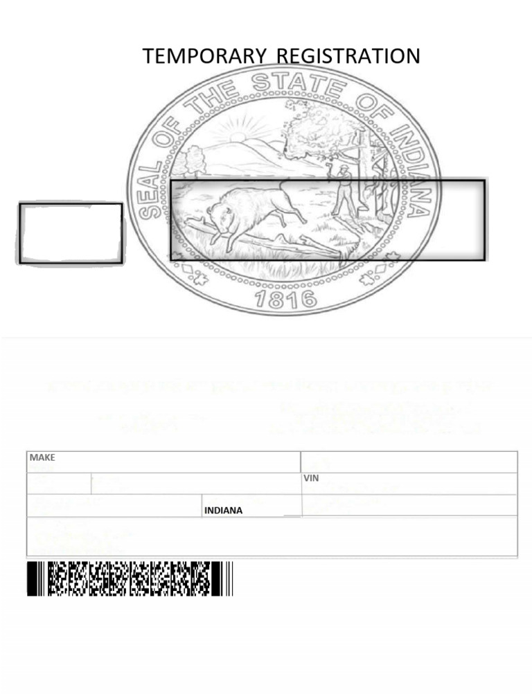 Indiana Temporary Registration for 2013 Malibu | PDF