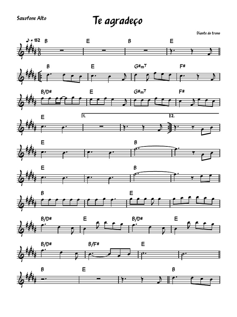 Te Agradeço-Saxofone Alto | PDF