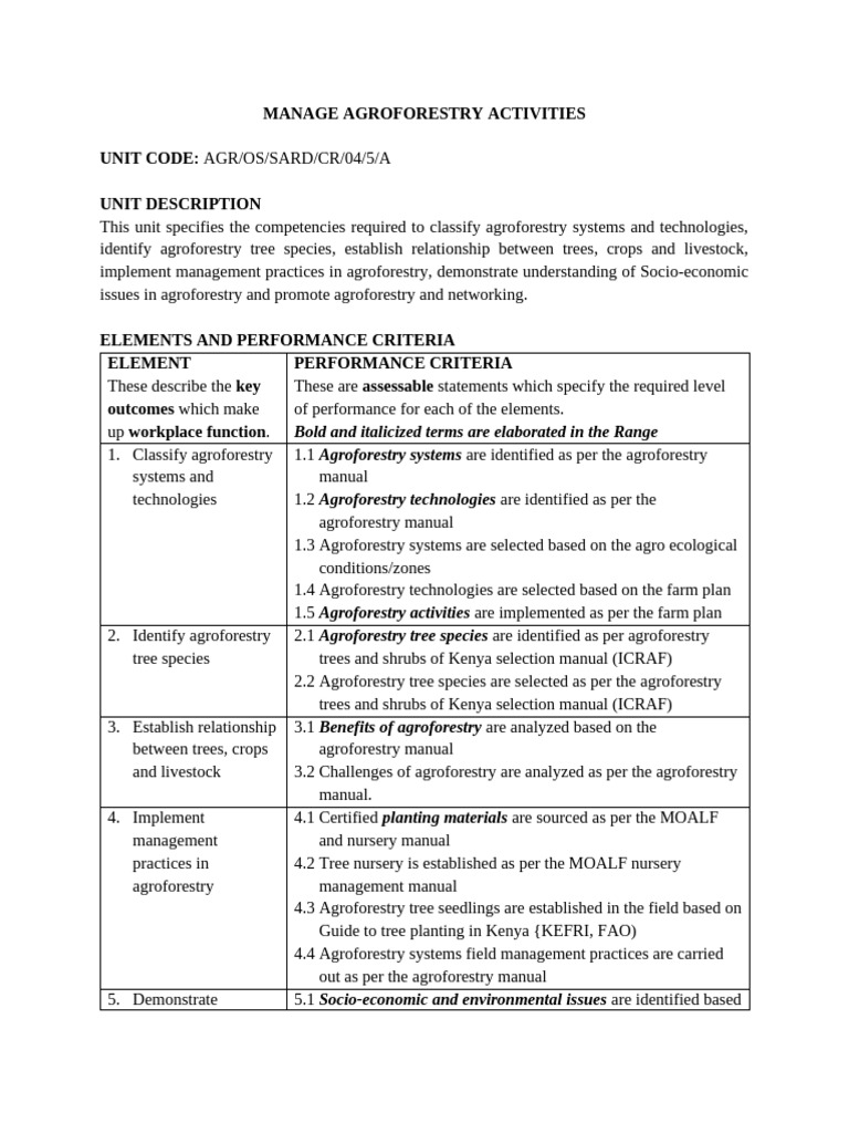 Manage Agroforestry Activities Guide | PDF | Plant Nursery | Pruning