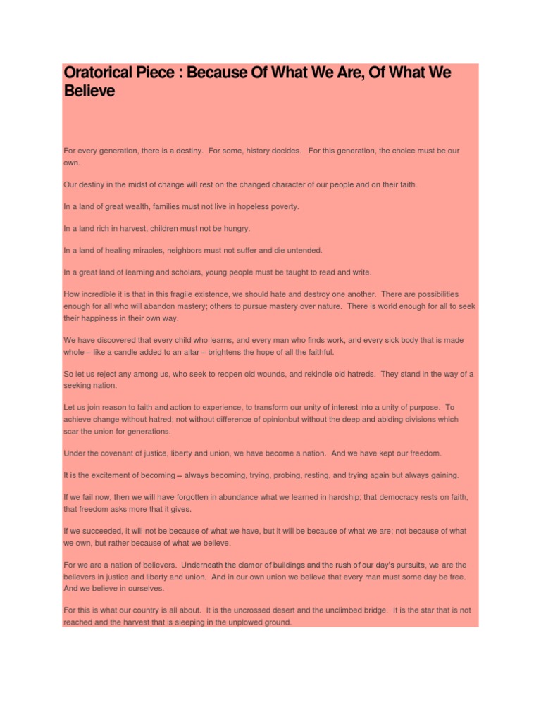 Oratorical Piece | PDF | Liberty