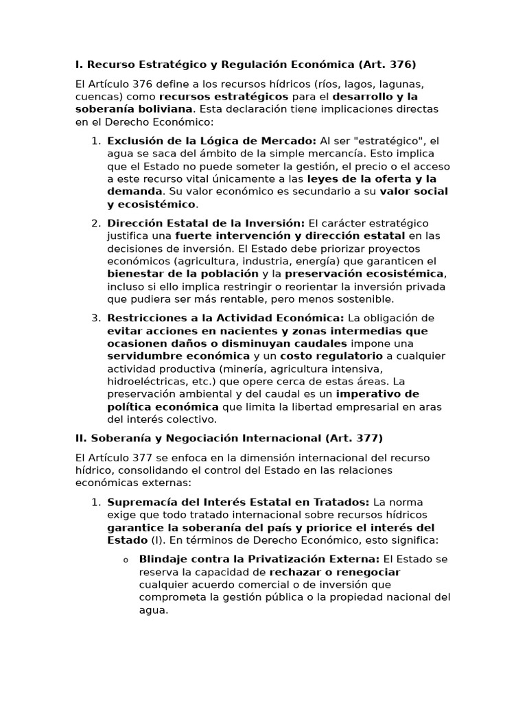 Analisis Del Articulo 376 y 377 | PDF | Estado (política) | Recursos hídricos
