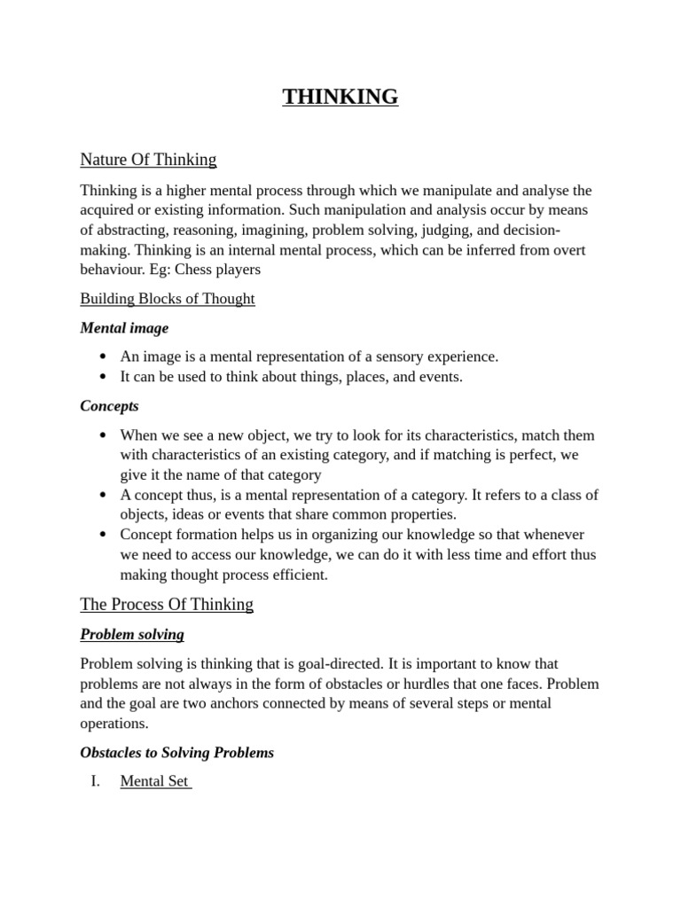 THINKING | PDF | Reason | Thought