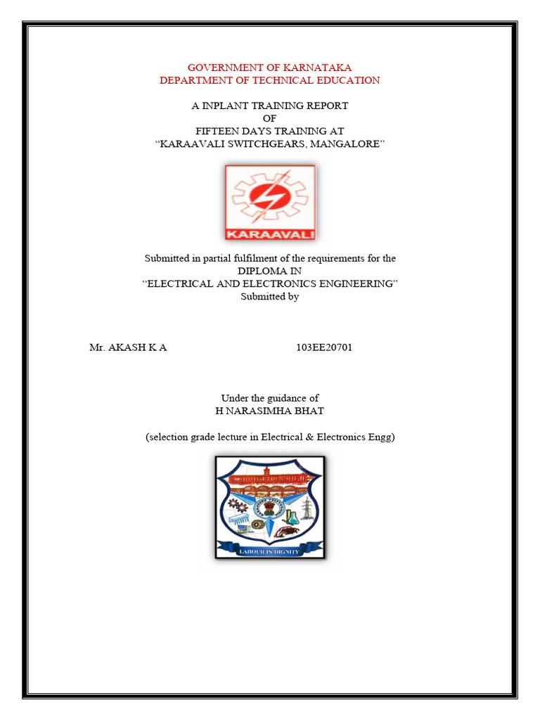 Inplant Report by Akash | PDF | Fuse (Electrical) | High Voltage