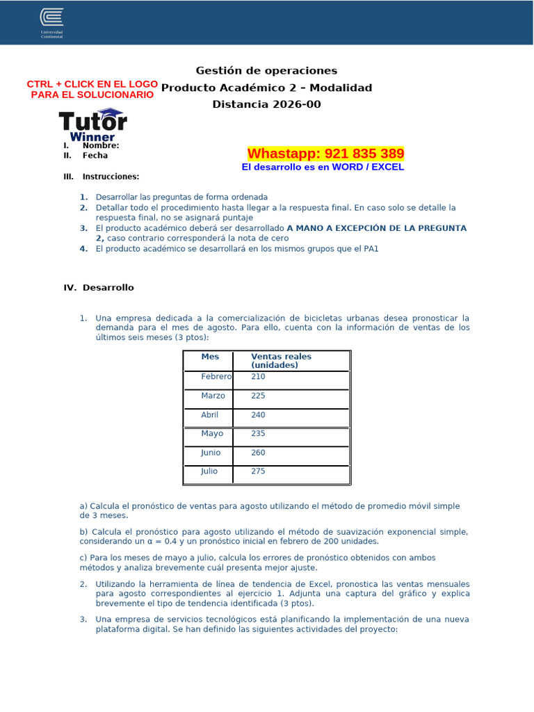 Tw-pa2 Gestion de Operaciones 2026-00 (Wsp + 51 921 835 389) | PDF