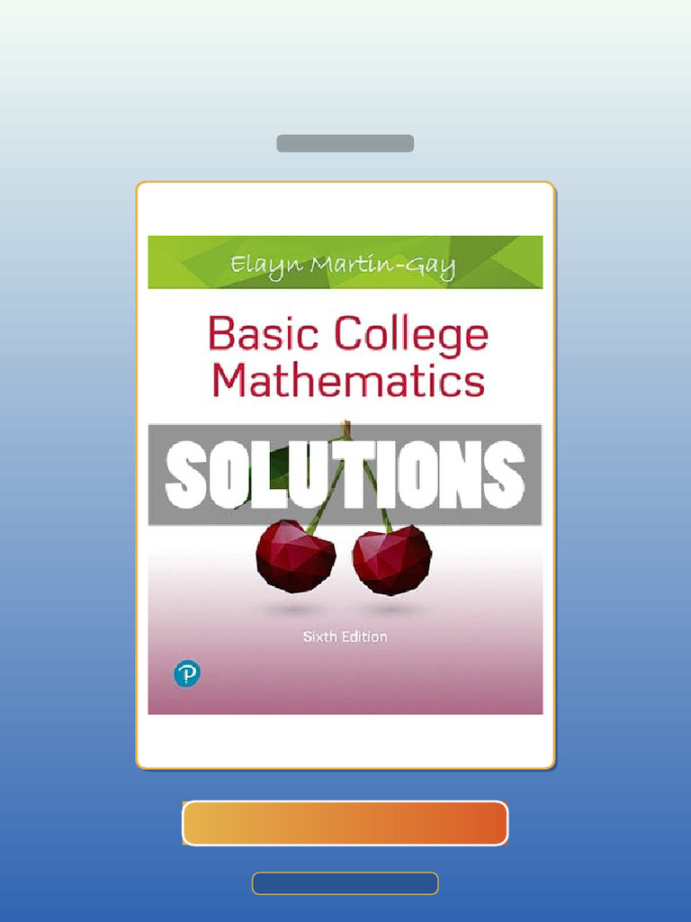 Basic College Mathematics 6 Ed Martin Gay E-book Testbank Solutions ...