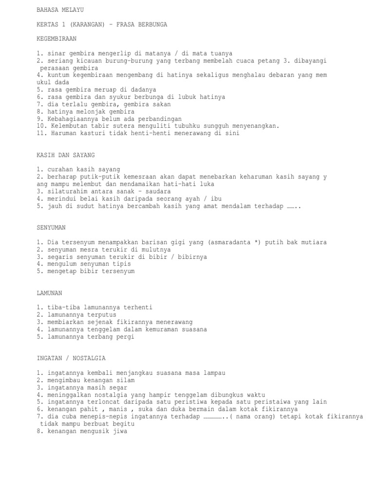 Frasa Berbunga Melayu | PDF