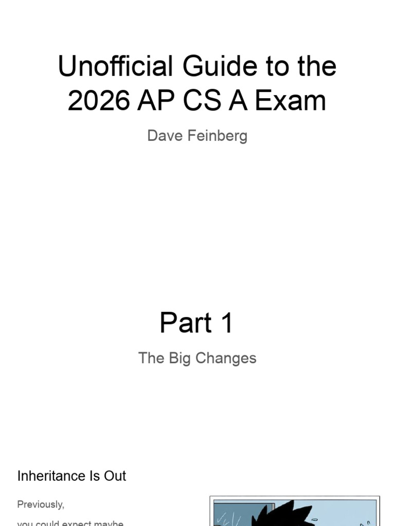 2026 AP CS A Exam Changes Guide | PDF | Inheritance (Object Oriented ...