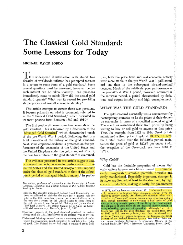 The classical gold standard | PDF | Gold Standard | Money