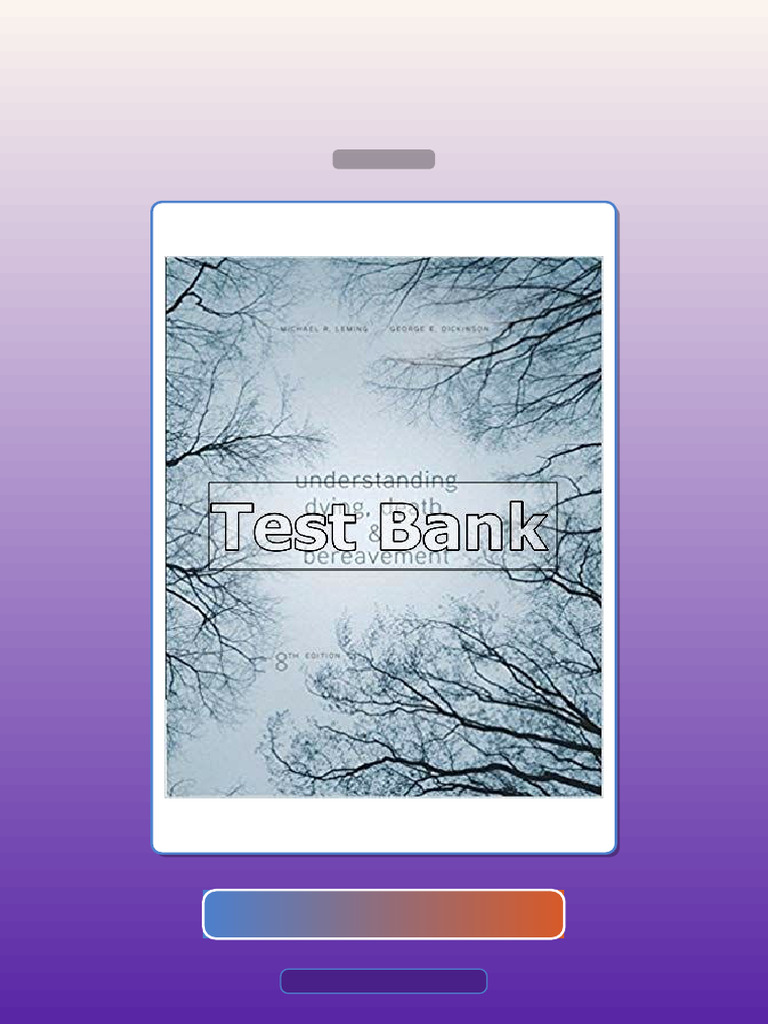 Understanding Dying Death and Bereavement 8th Edition Leming E-book ...
